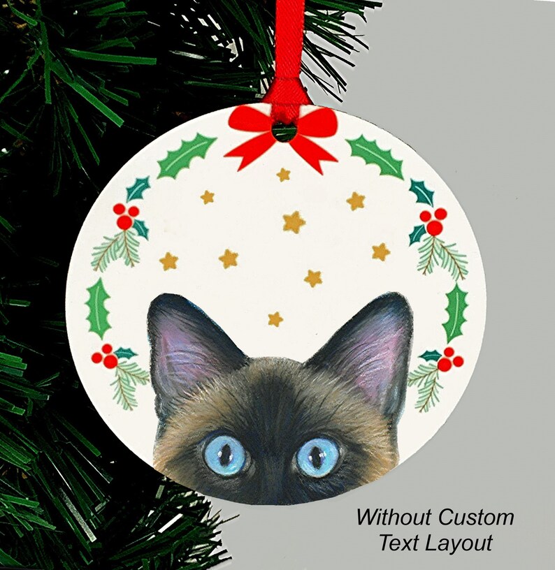 Siamese Cat Christmas Ornament Personalized Keepsake Gift | Etsy