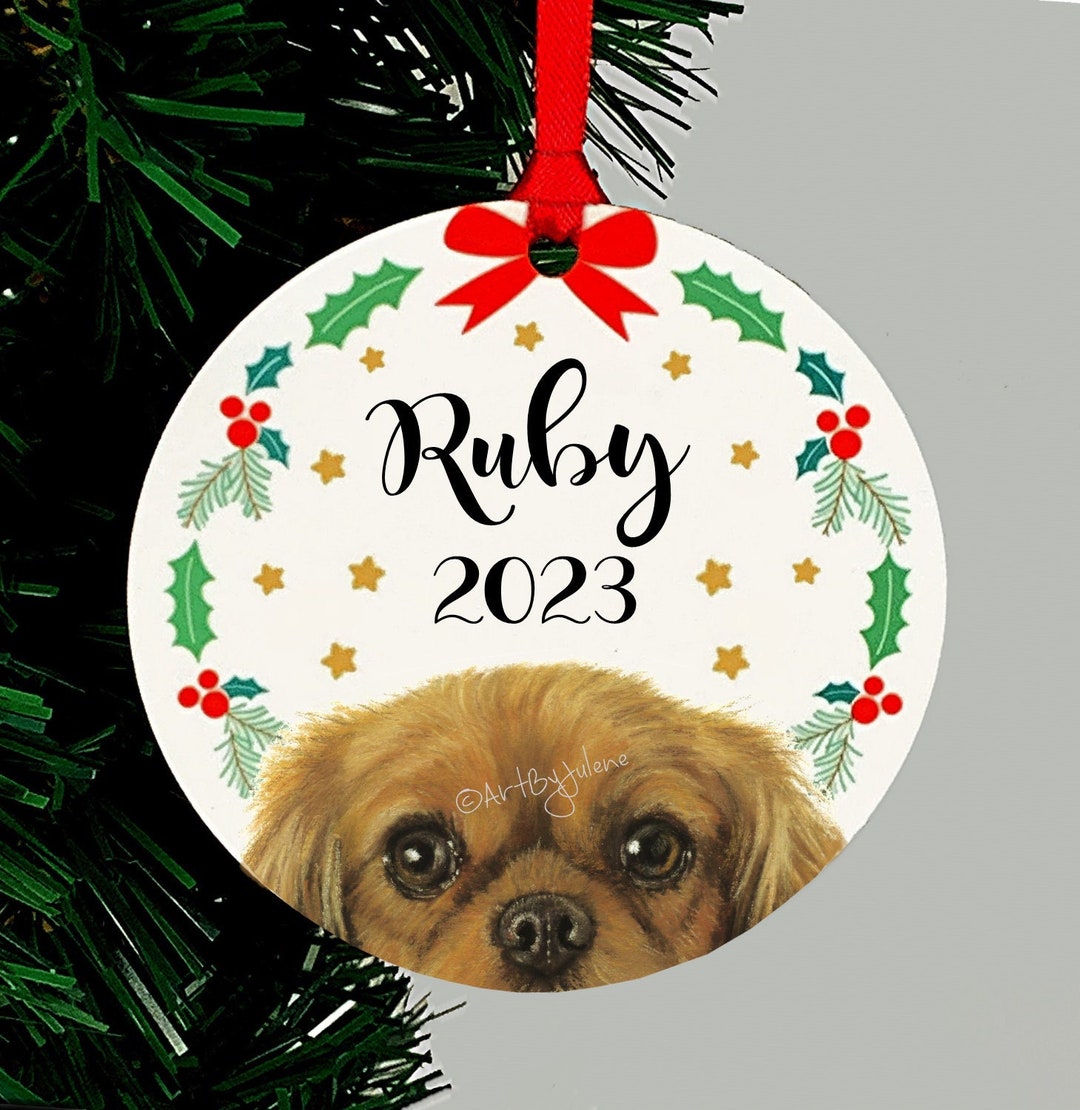 Ruby Cavalier King Charles Spaniel Personalized Christmas Ornament ...