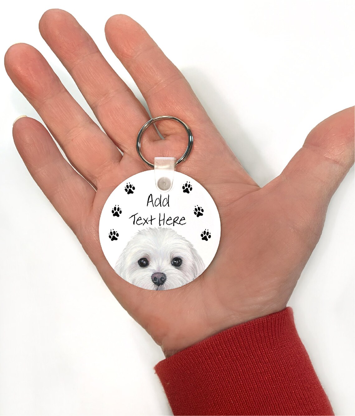Maltese Keychain Personalized Maltese Gift - Etsy