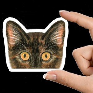 Tortoiseshell Cat Stickers, Tortie Kitty Gift, Green or Gold Eyes - Etsy
