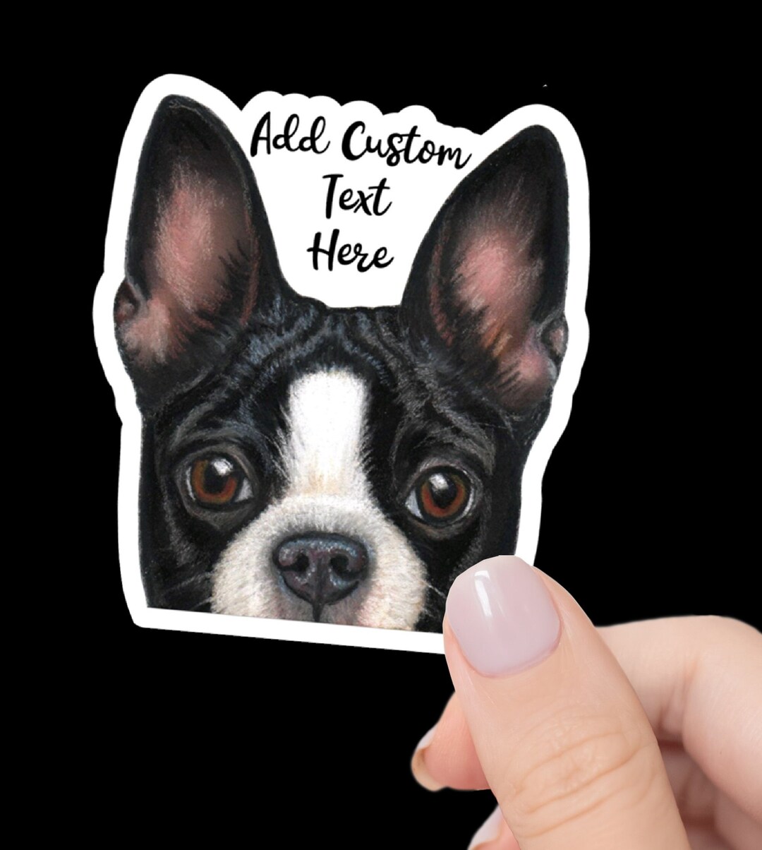 Boston Terrier Stickers Black or Brown Bostons Personalized - Etsy