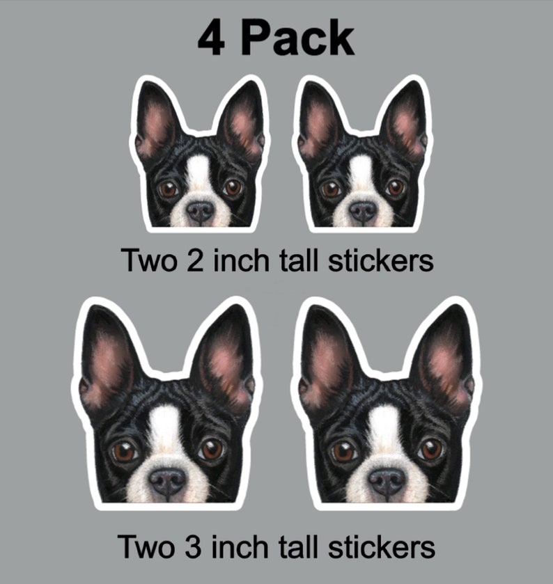 Boston Terrier Stickers, Black or Brown Boston Gift - Etsy