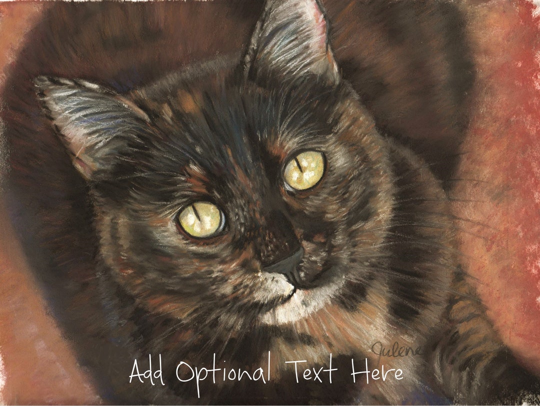 Tortoiseshell Cat Art Personalized Tortie Cat Gift - Etsy