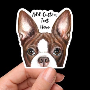 Boston Terrier Stickers Black or Brown Bostons Personalized - Etsy