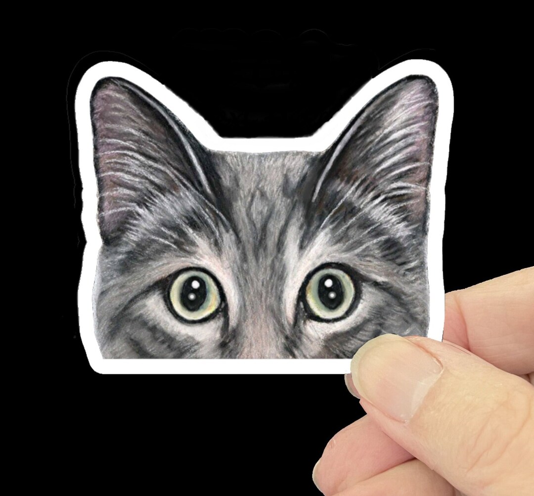 Cat Stickers, Gray Tabby Gift - Etsy