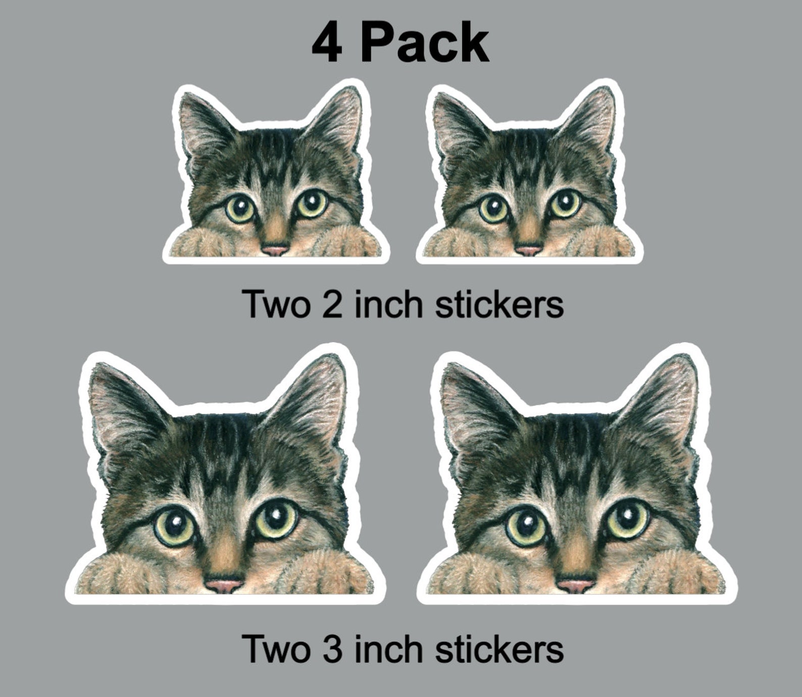 Cat Stickers, Brown Tabby Gift - Etsy
