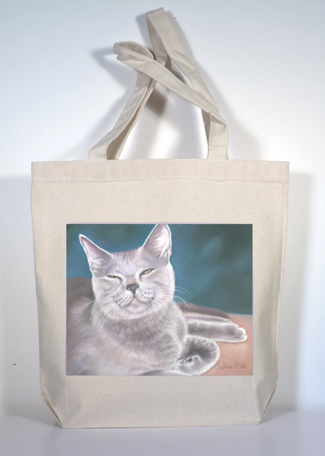 Russian Blue Cat Art Russian Blue Personalized Gray Cat Gift | Etsy