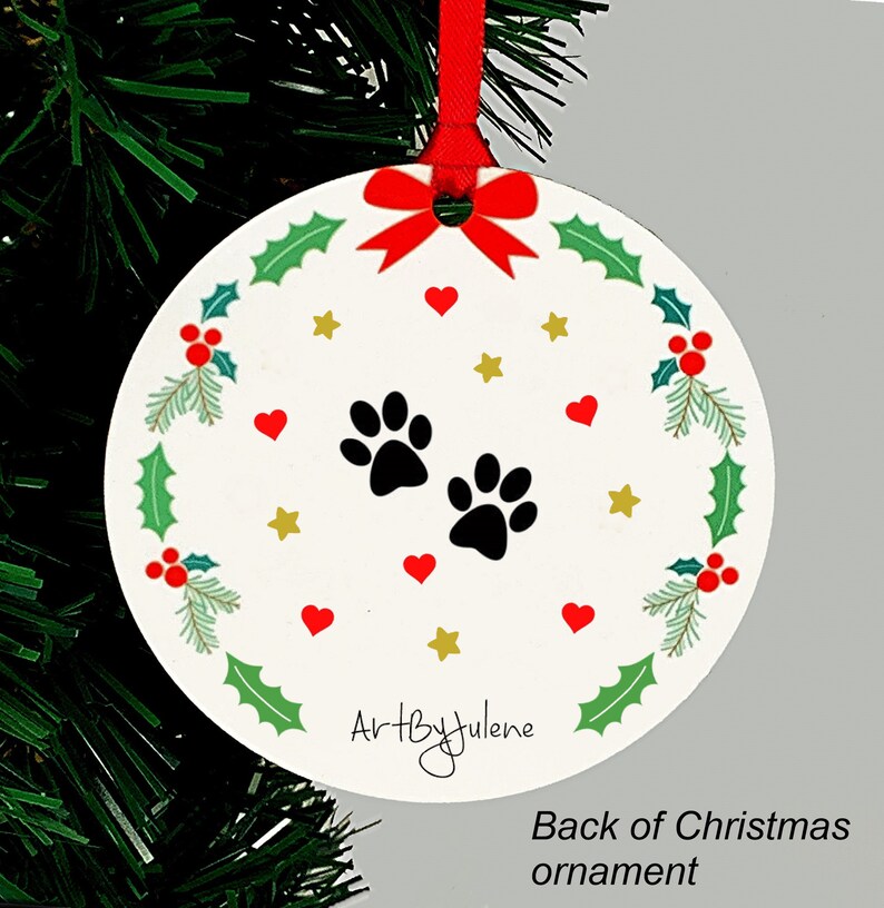 Gray Cat Christmas Ornament Gold or Green Eyes Holiday - Etsy