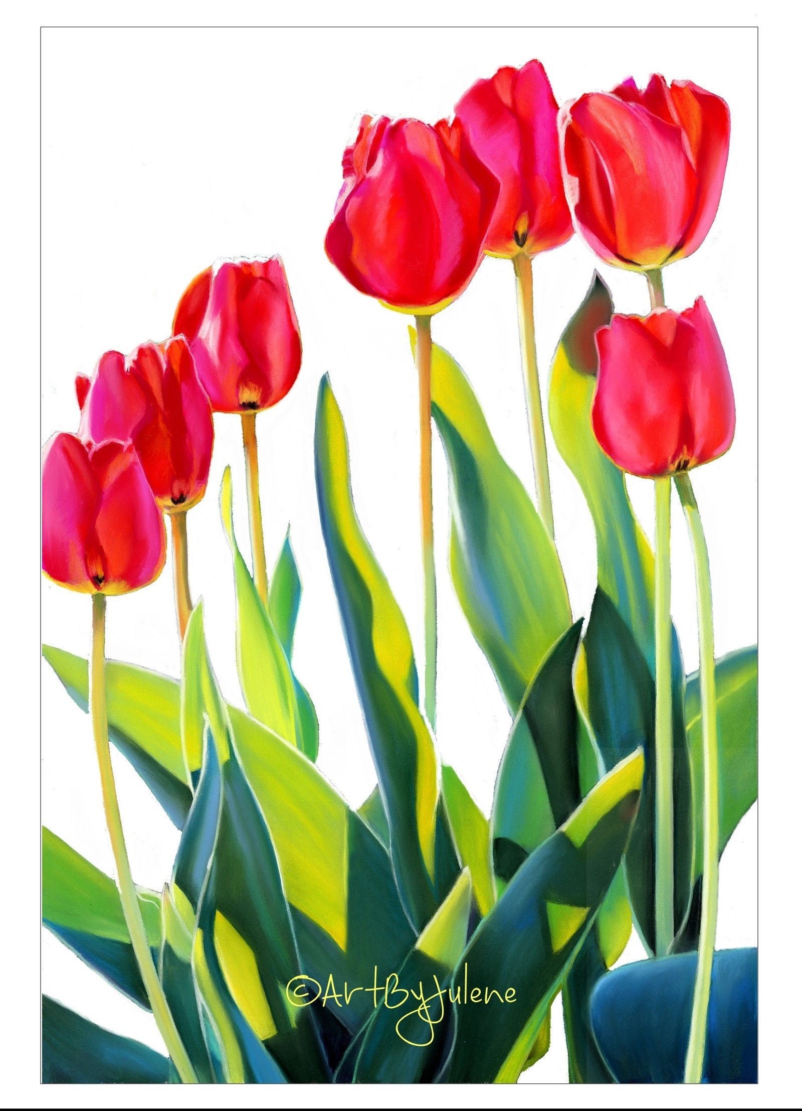 Flower Art Print Tulip Art Tulip Botanical - Etsy