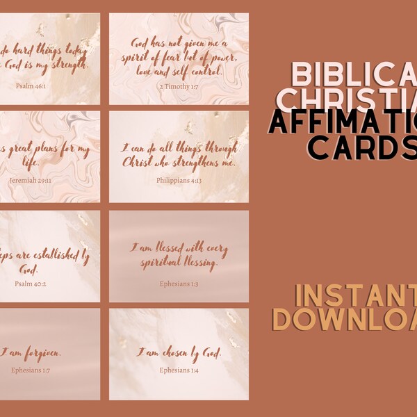 Christian Printable Affirmation Cards - Etsy