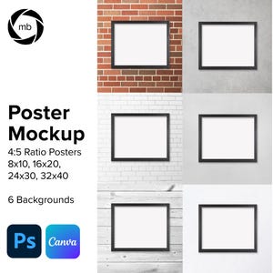 4x5 Ratio Poster Mockup Bundle - Art Print Mockup for 8x10, 16x20 ...