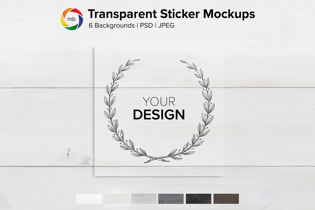 Transparent Square Sticker Mockup Bundle: PSD, PNG, JPG (digital ...