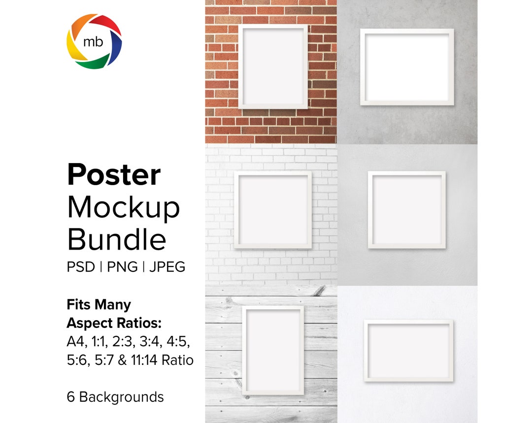 Poster Mockup Bundle - Art Print Mockup for Many Aspect Ratios ...