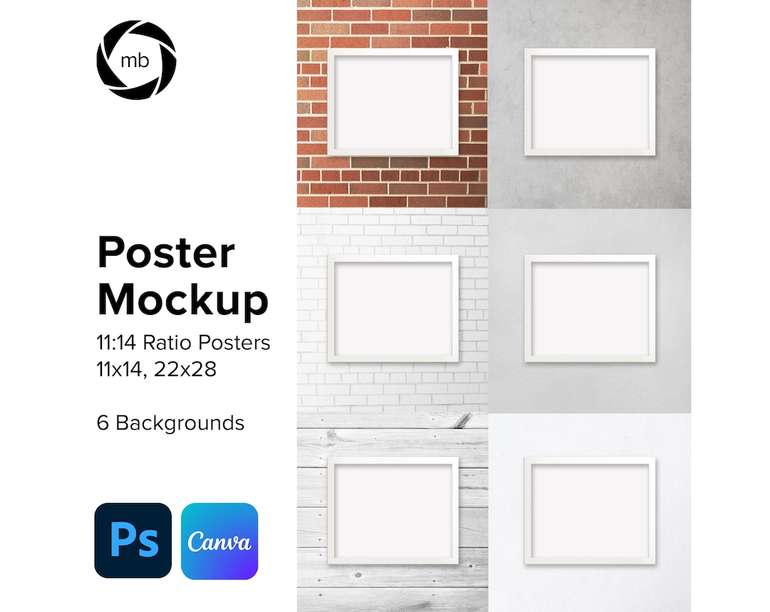 11x14 Ratio Poster Mockup Bundle Art Print Mockup For 11x14 And 22x28