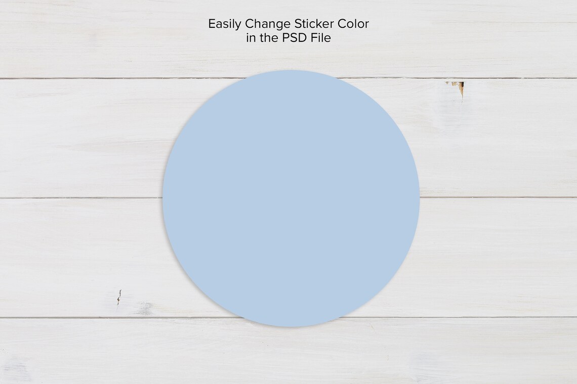 Round Sticker Mockup Circle Sticker Mockup on Wood Round - Etsy