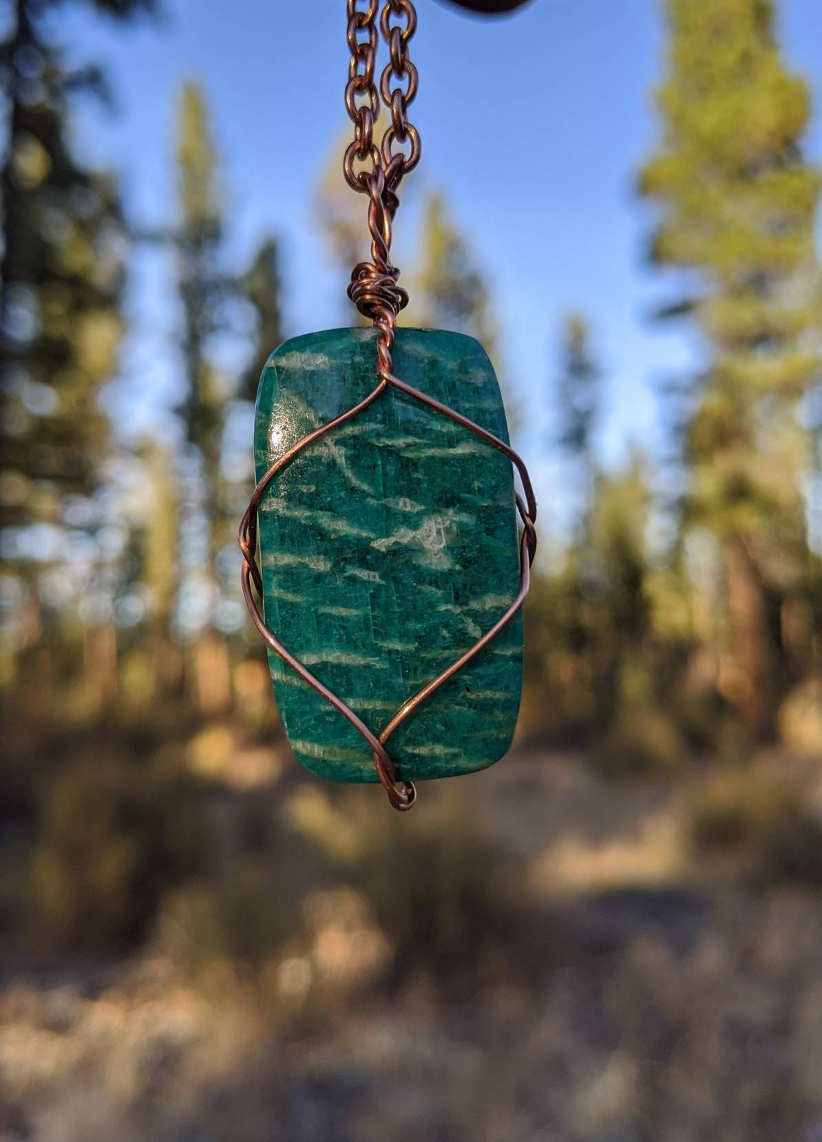 Scenic Amazonite Crystal Pendant, amazonite jewelry, amazonite necklace ...