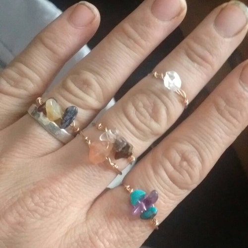 Custom Crystal Ring Handmade With Real Crystals you Choose - Etsy
