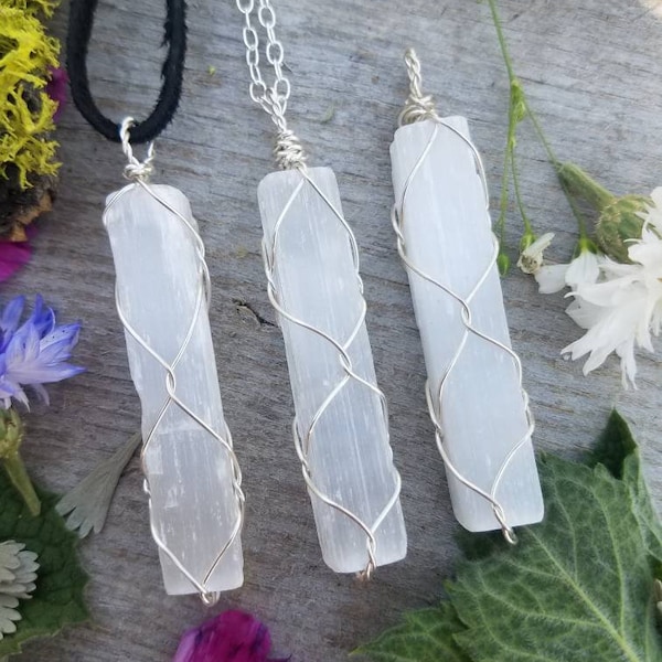 Selenite Necklace - Etsy