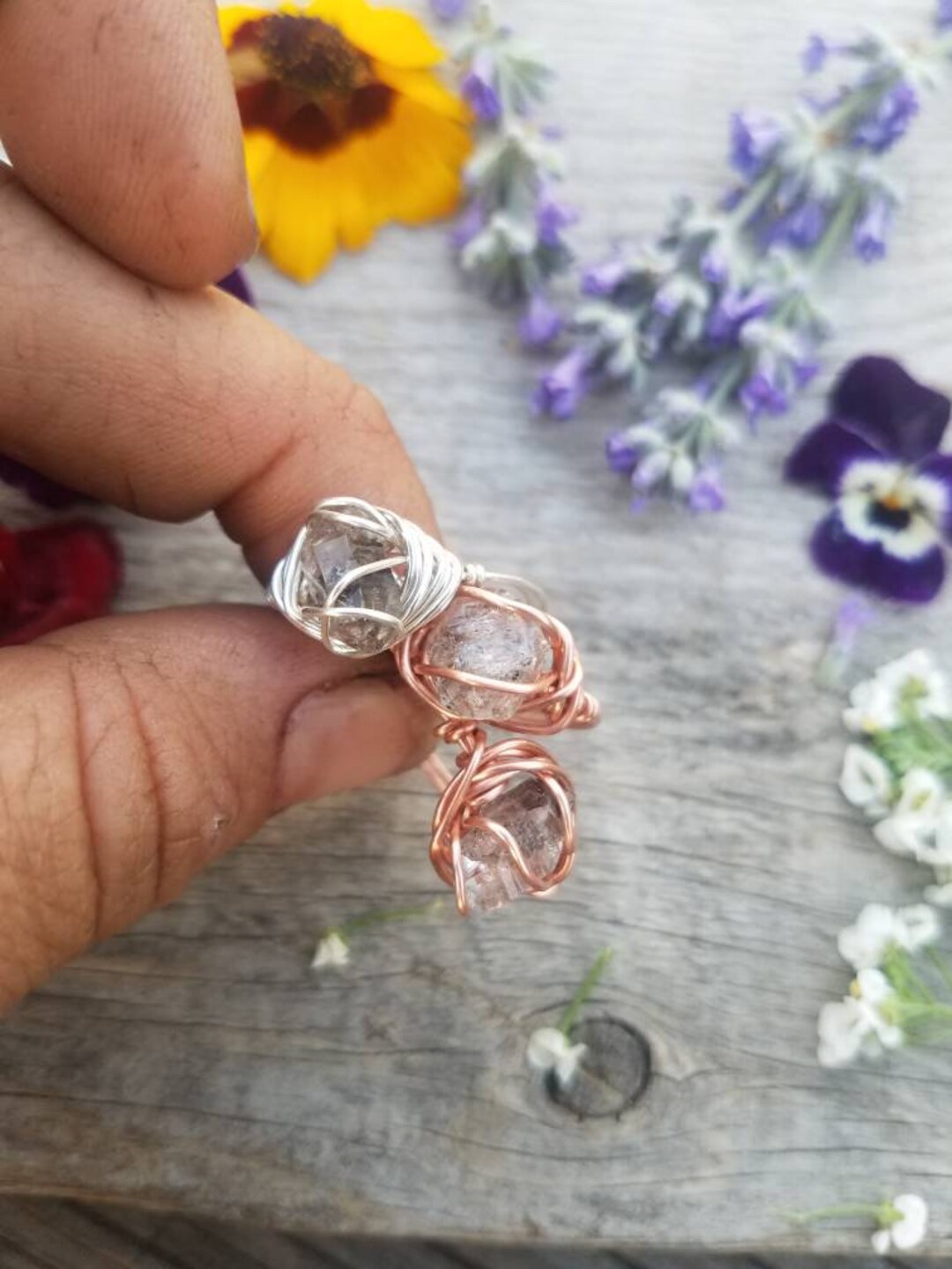 Herkimer Diamond Ring | Handmade Crystal Jewelry | Quartz Engagement ...