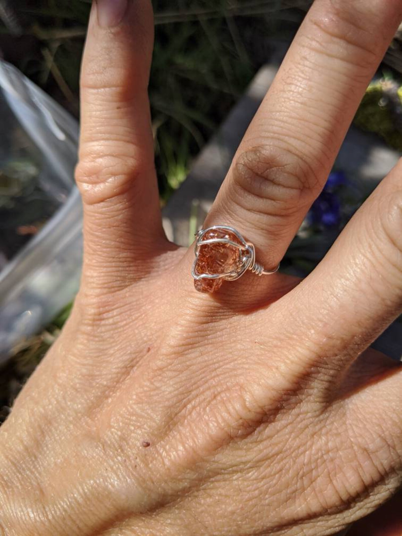 Golden Rutile Quartz Crystal Ring, Rutile Quartz Ring, Gold Rutile Ring ...