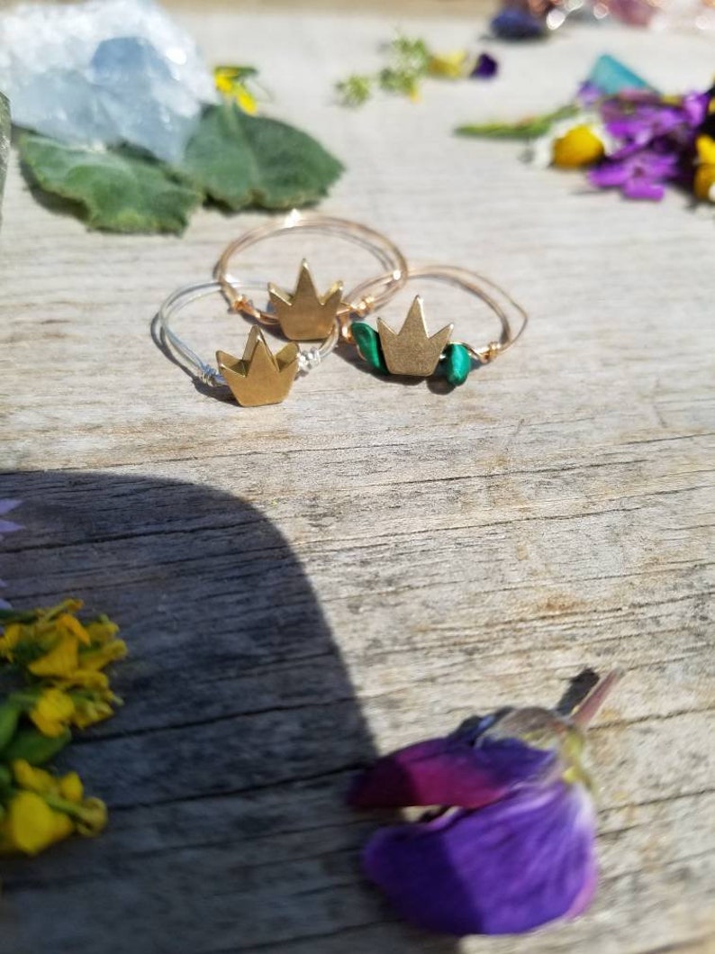 Brass Crown Ring, Crystal and Brass Crown Crystal Ring, Made to Order ...