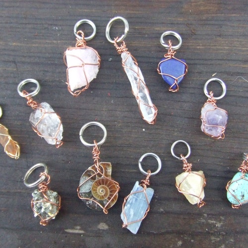 Raw Natural Crystal Key Chains/pet Collar Charms You Choose - Etsy