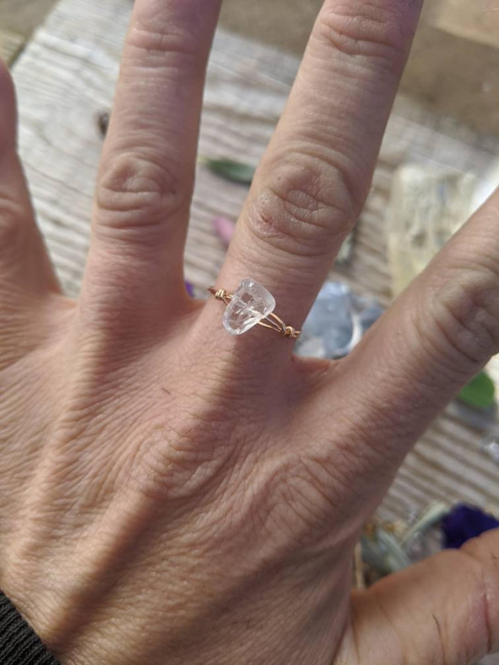 Medium Raw Rough Clear Quartz Crystal Ring Made to Order - Etsy