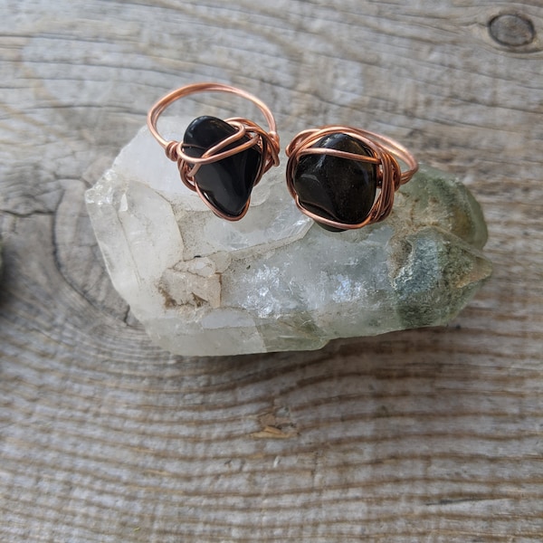 Obsidian Ring - Etsy