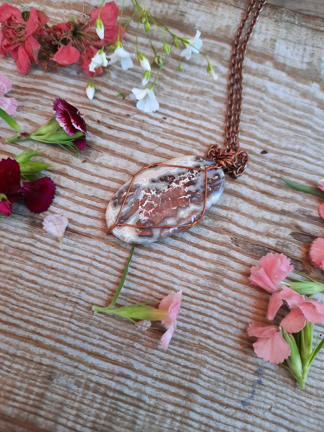 Crazy Lace Agate Pendant, Natural Lace Agate Pendant, Lace Agate ...