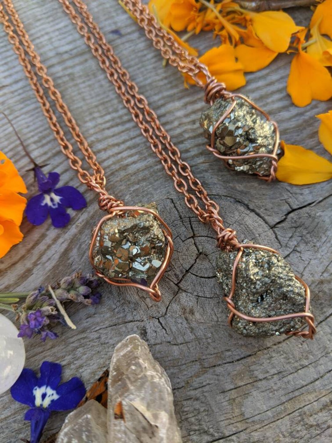 Iron Pyrite Cluster Pendant, Natural Iron Pyrite Necklace, Pyrite ...