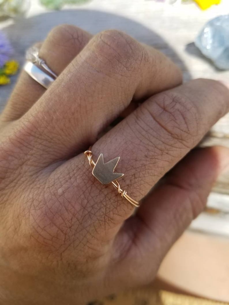 Brass Crown Ring, Crystal and Brass Crown Crystal Ring, Made to Order ...