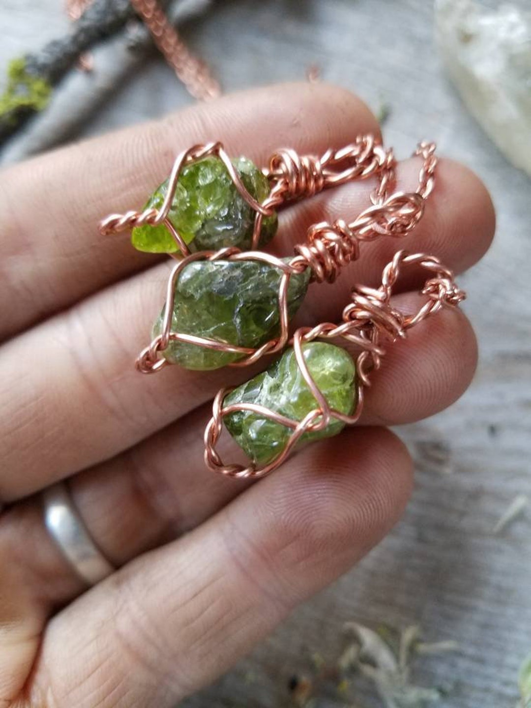 Tiny Peridot Pendant, Small Dainty Natural Peridot Pendant, Peridot ...