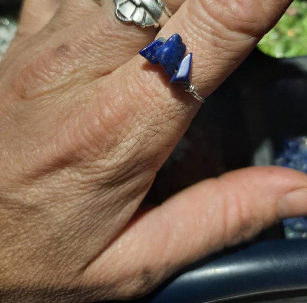 Sweet, Dainty Real Lapis Lazuli Dark Blue Crystal Ring- Made to Order ...