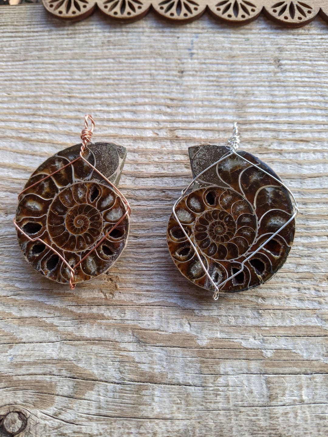 Large Ammonite Pendant Ammonite Necklace, Extra Large Ammonite Fossil ...