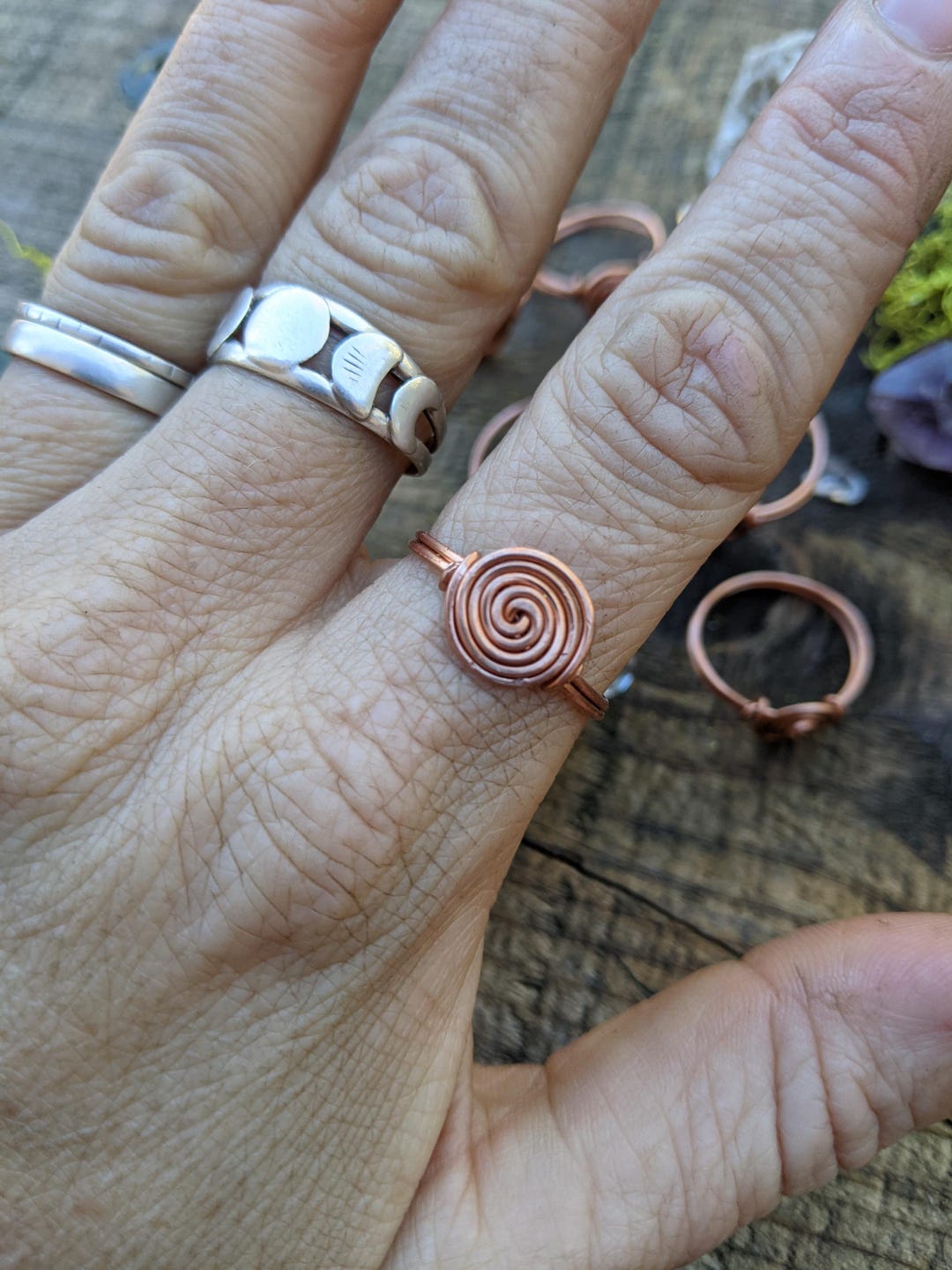 Solid Copper Swirl Ring, Solid Copper Ring, Raw Copper Swirl Ring - Etsy