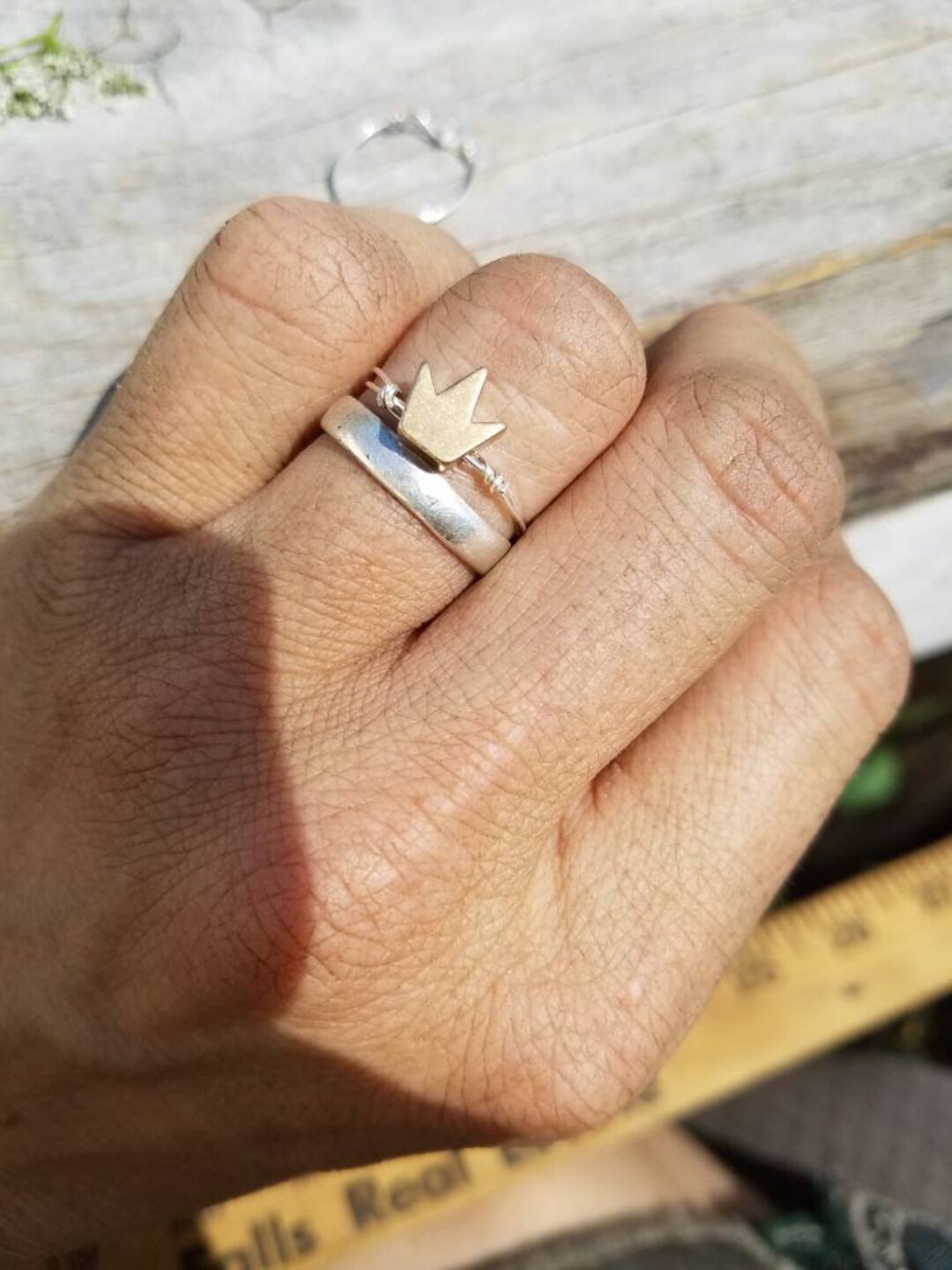 Brass Crown Ring, Crystal and Brass Crown Crystal Ring, Made to Order ...