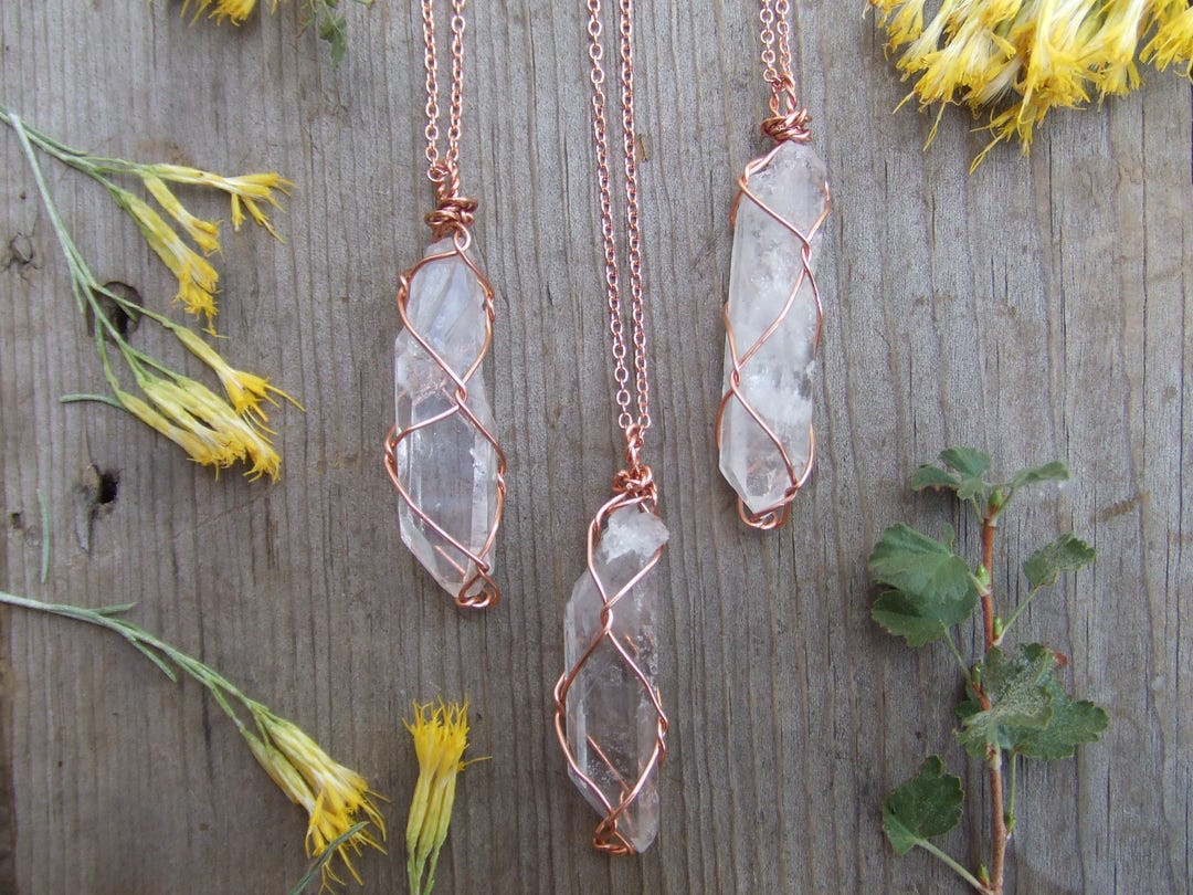 Clear Quartz Crystal Pendant, Quartz Pendant, Natural Raw Rough Quartz ...