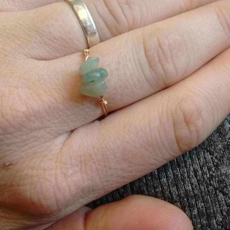 Adventurine Wire Ring - Etsy