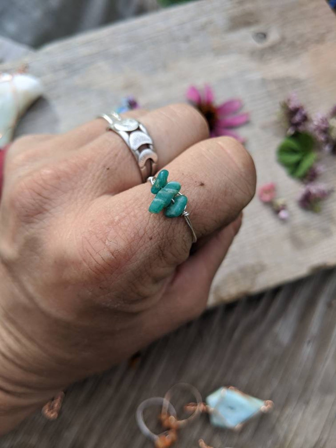 Amazonite Crystal Ring- Made to Order, Amazonite Ring, Dainty Amazonite ...