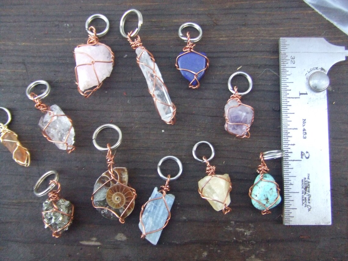 Raw Natural Crystal Key Chains/pet Collar Charms You Choose - Etsy