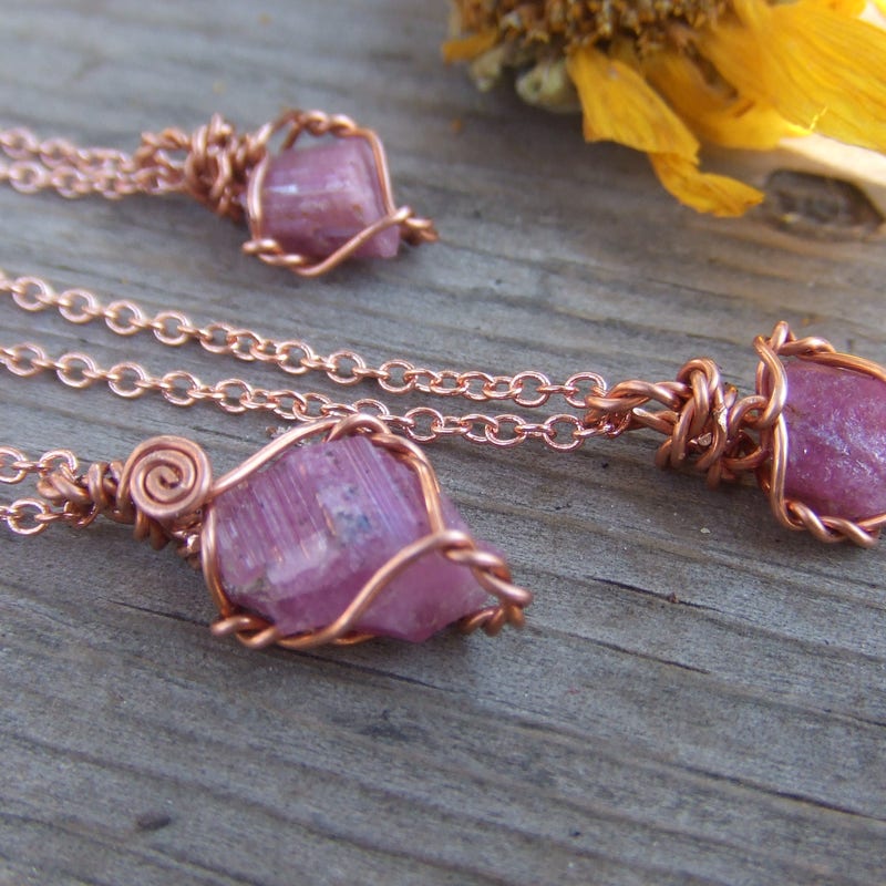 Pink Crystal Pendant - Etsy