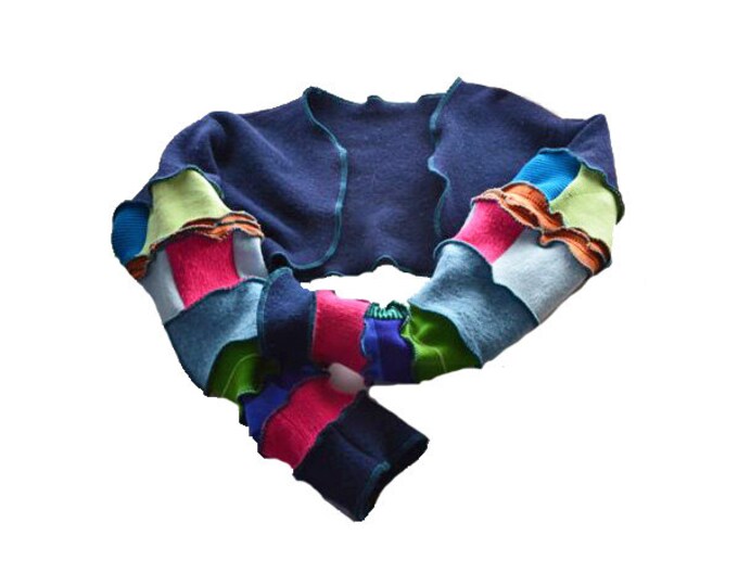 Upcycled Reconstructed Bluewooly Shrug Size Extra Large/ XXL Boho ...