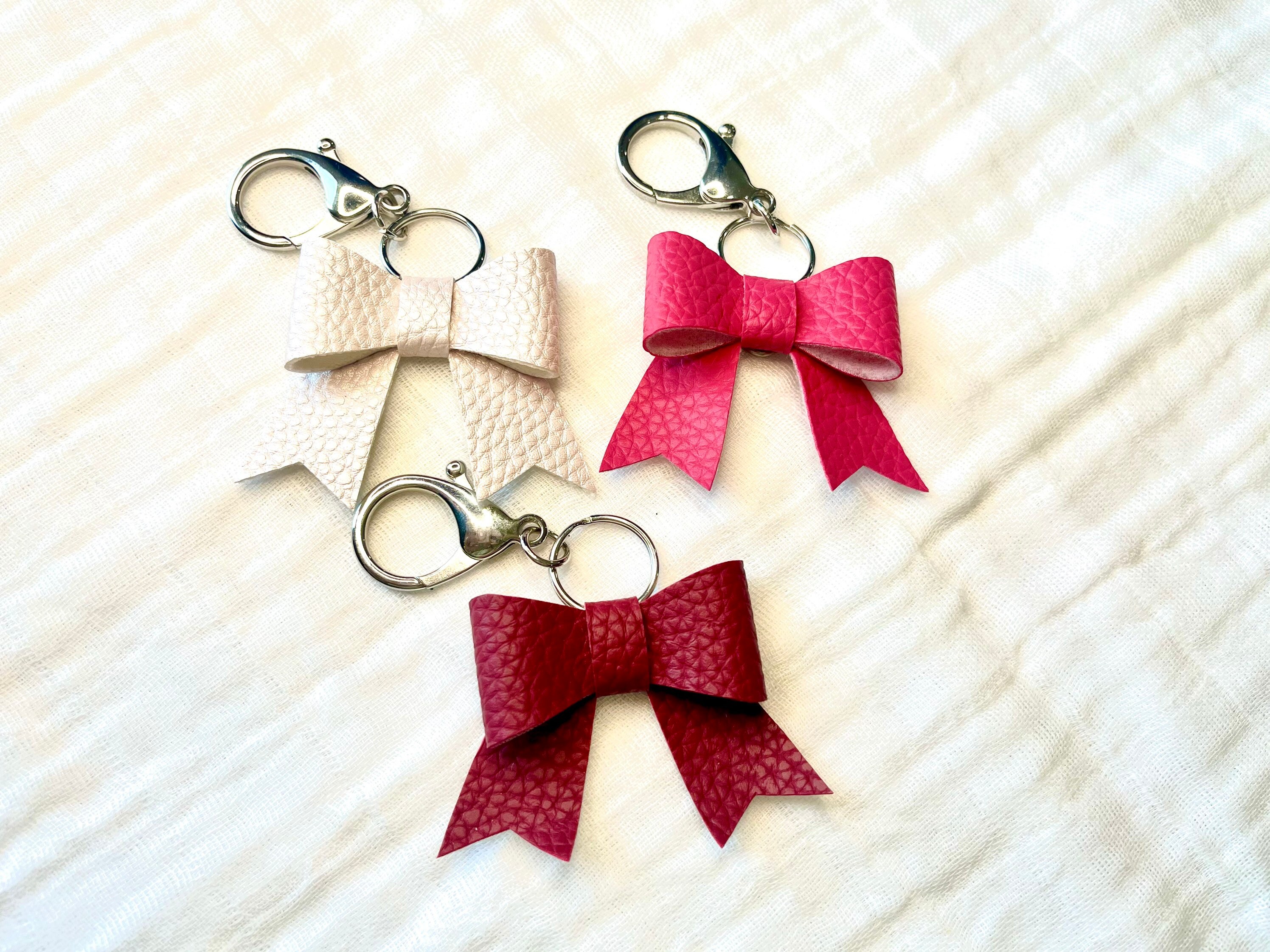 Bow Keychain, Faux Leather Bow Keychain, Gifts for Her - Etsy