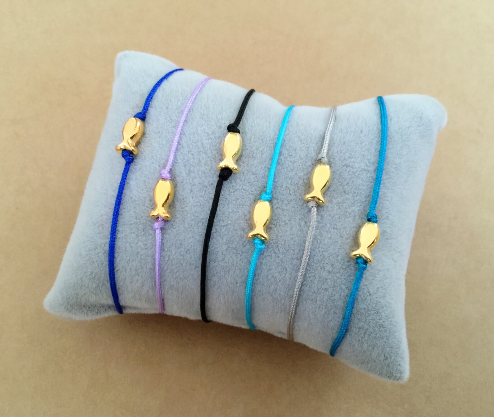 Gold Plated Fish Charm Bead Adjustable Friendship Bracelet - Etsy