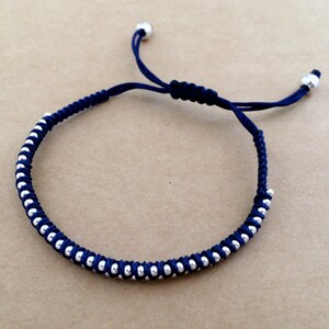 Double Ball Chain Friendship Macrame Bracelet Silver or Gold Plated ...