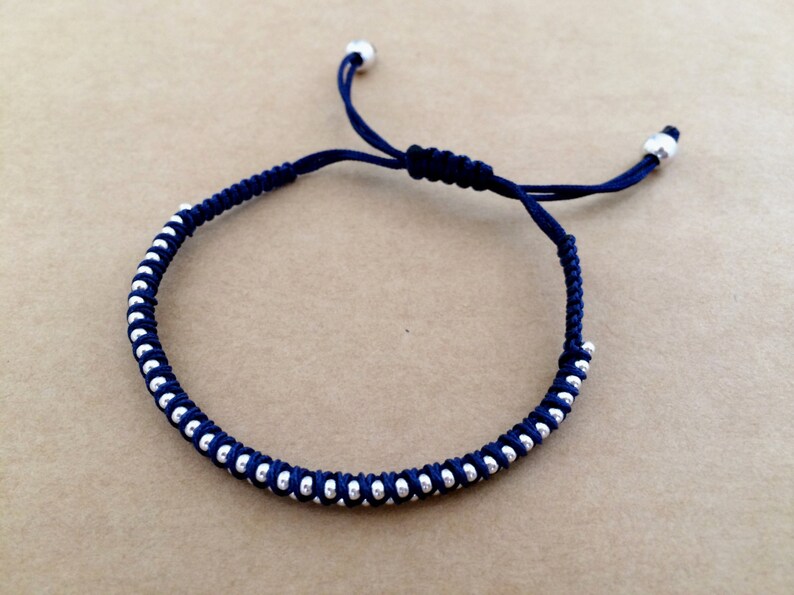 Double Ball Chain Friendship Macrame Bracelet Silver or Gold - Etsy