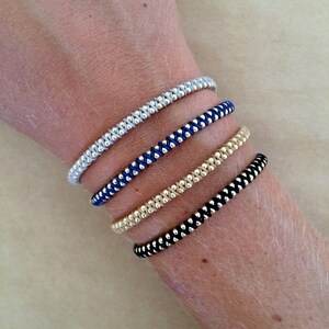 Double Ball Chain Friendship Macrame Bracelet Silver or Gold Plated ...