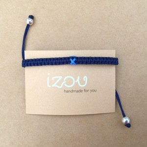 Anti-bullying Awareness Macrame Friendship Bracelet With Blue Ribbon ...