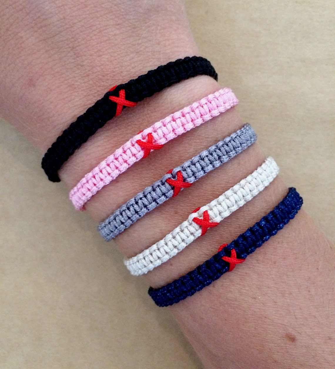 AIDS / HIV / No Drugs Red Ribbon Awareness Bracelet Red - Etsy