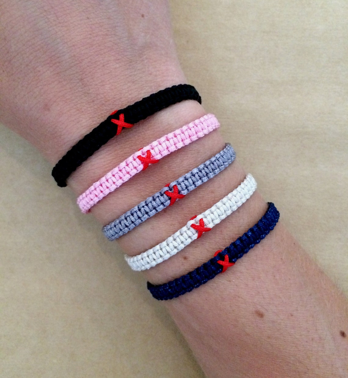 AIDS / HIV / No Drugs Red Ribbon Awareness Bracelet Red - Etsy